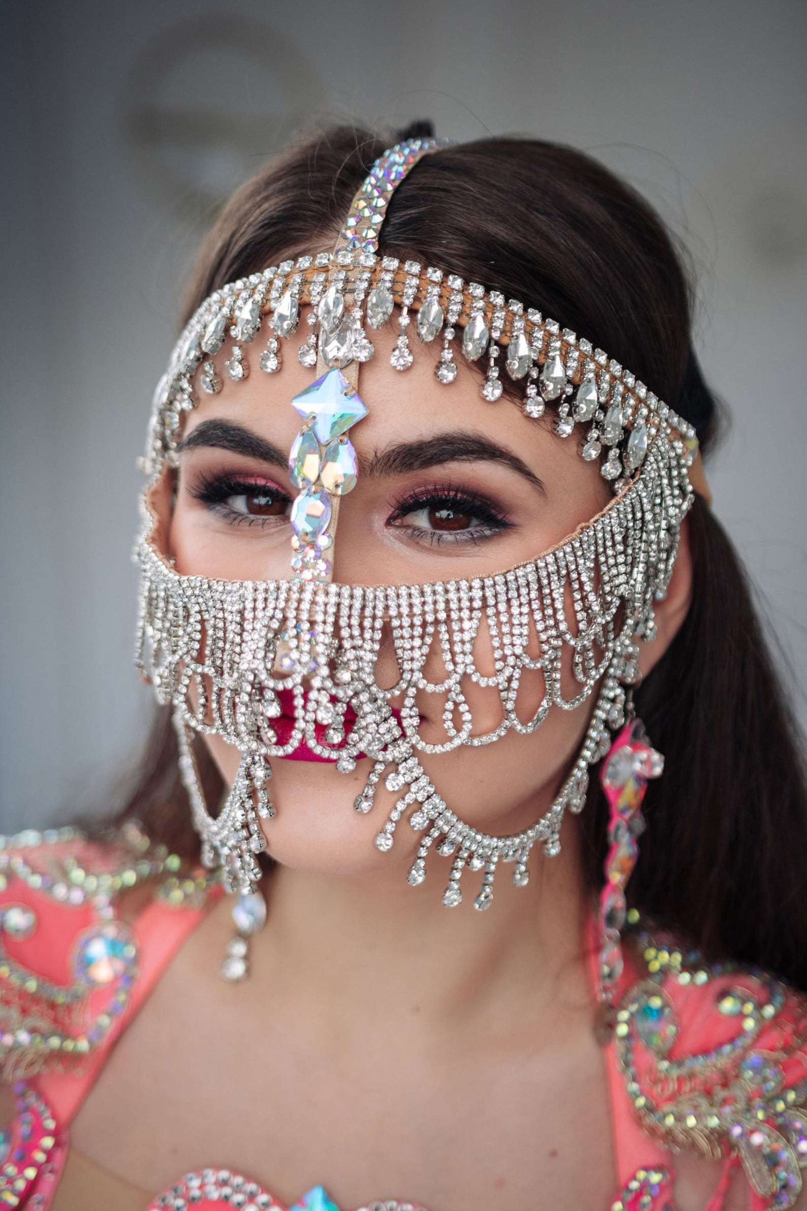 Arabian Burqa, Face Mask, NIKAB, Rhinestone Face Mask - Etsy