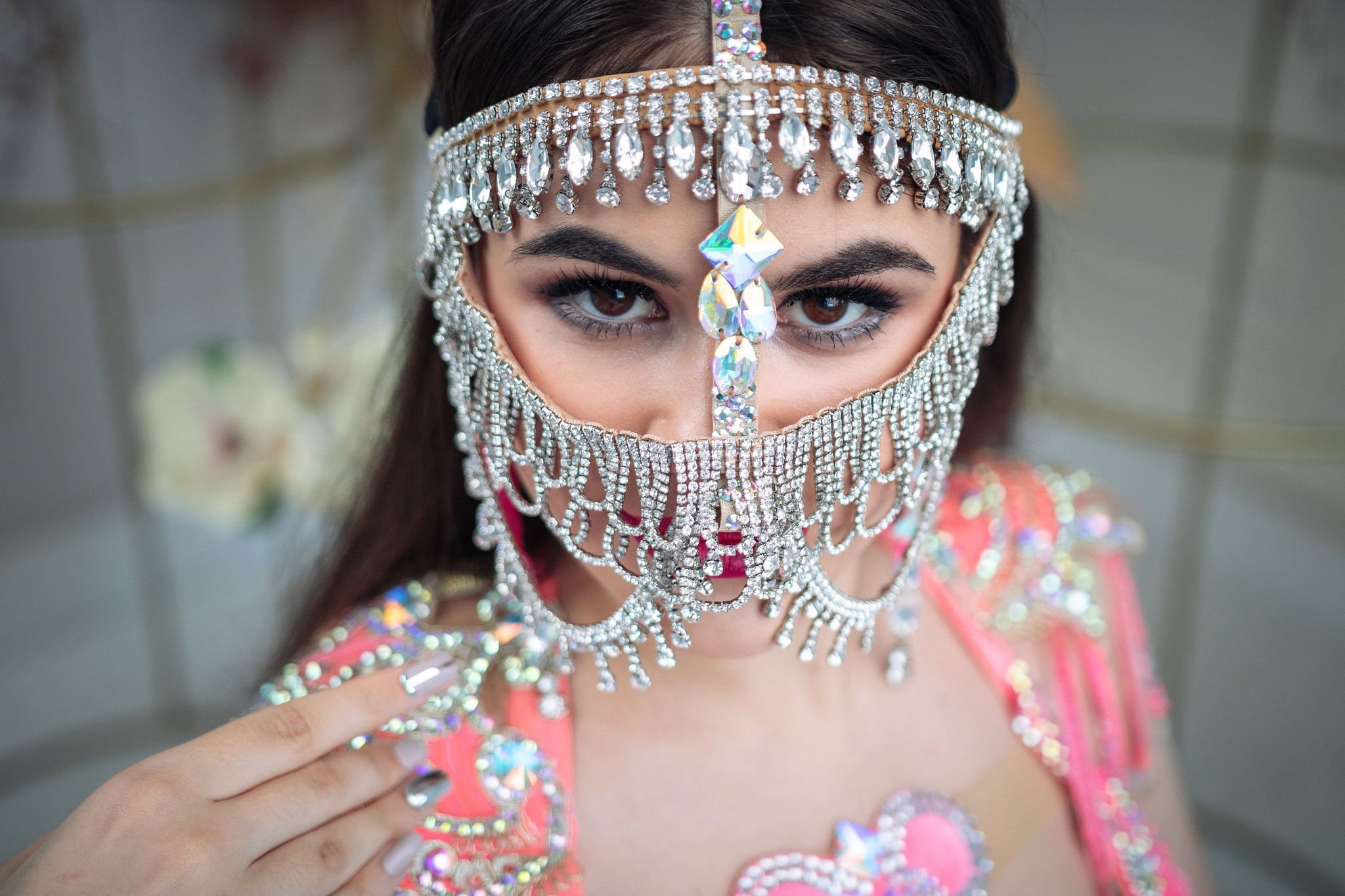 Arabian Burqa, Face Mask, NIKAB, Rhinestone Face Mask - Etsy