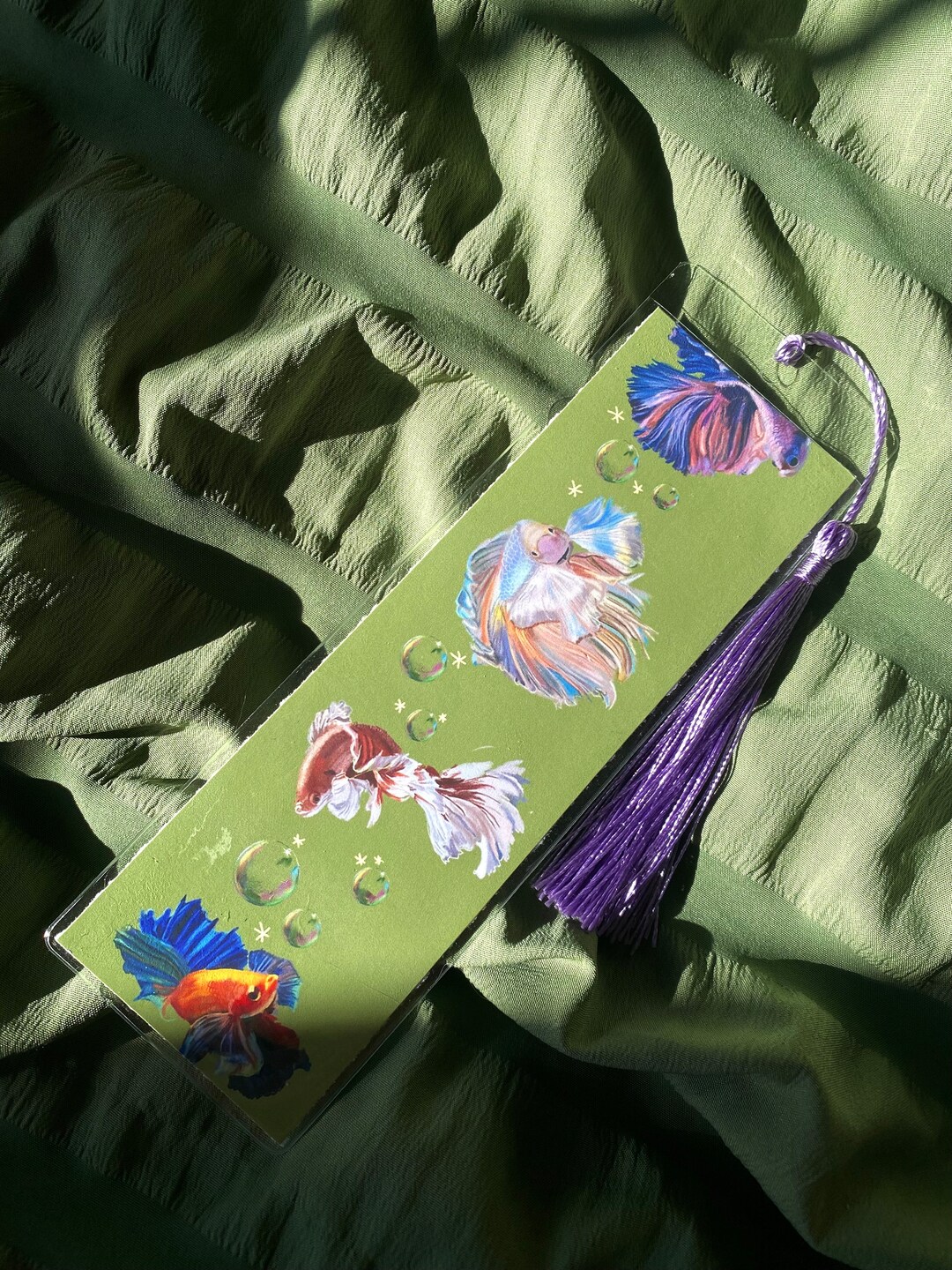 Betta Fish Bookmark, Fish Bookmark, Bubble Bookmark, Pisces Bookmark ...