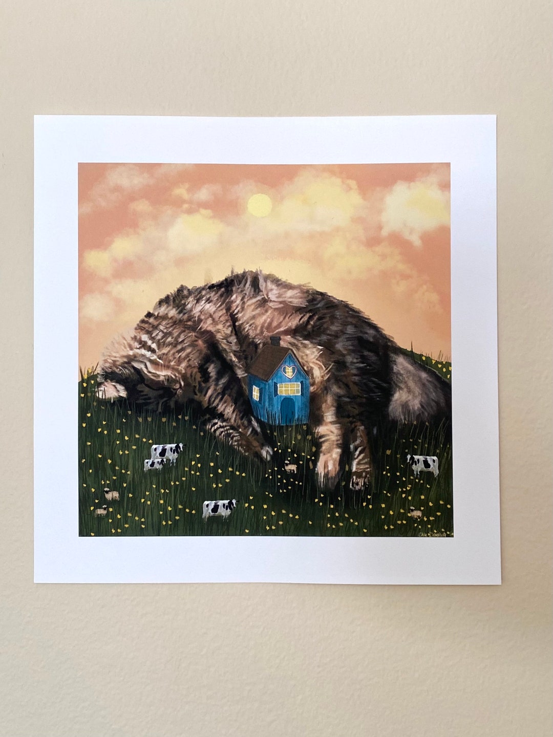 Cat Art Print for Nursery, Whimsical Fairycore Decoration, Whimsigoth ...