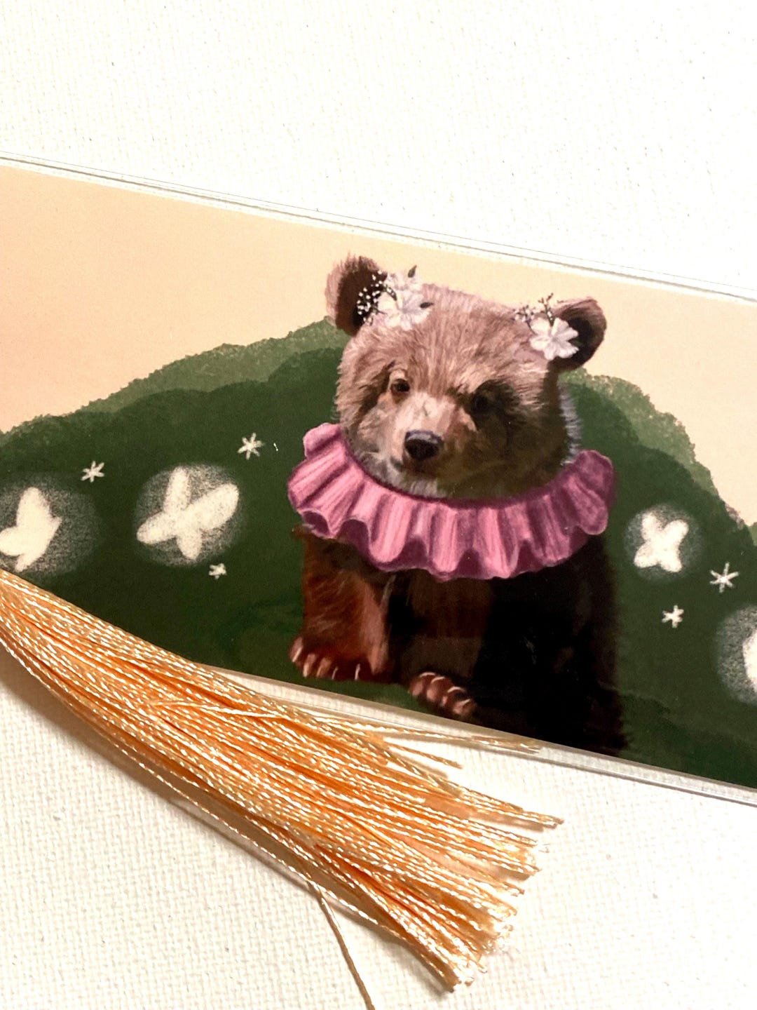 Teddy Bear Bookmark, Whimsical Bear Bookmark, Cottagecore Bookmark ...