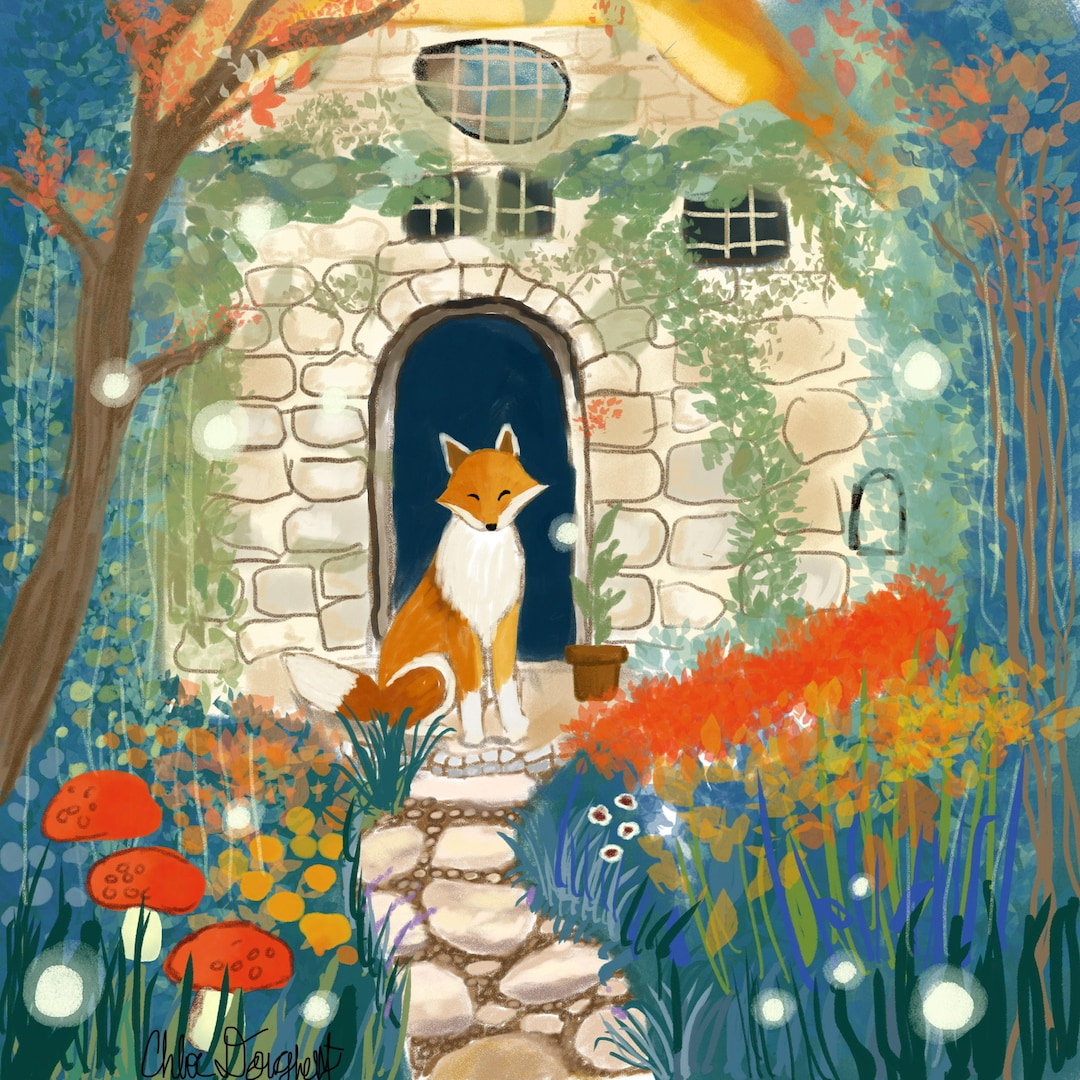 Cottagecore Fox Art, Fox Decor Wall Print for Nursery, Fox Home Decor ...