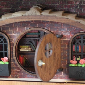 Gnome Home Book Store or Library Shadow Box Diorama With Working Door ...