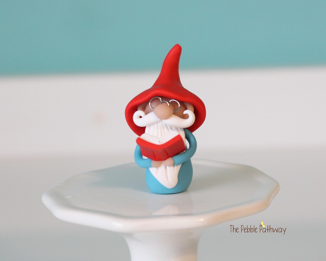 Gnome With Glasses and Red Book - Teacher Professor Gnome - Miniature ...