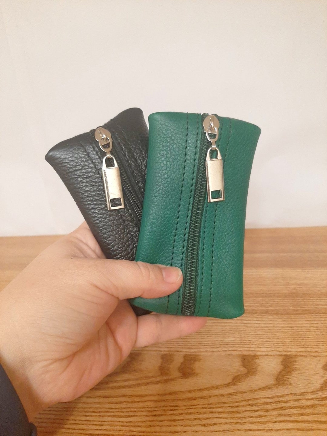Leather Keychain Soft Leather Key Pouch Small Wallet for Keys - Etsy