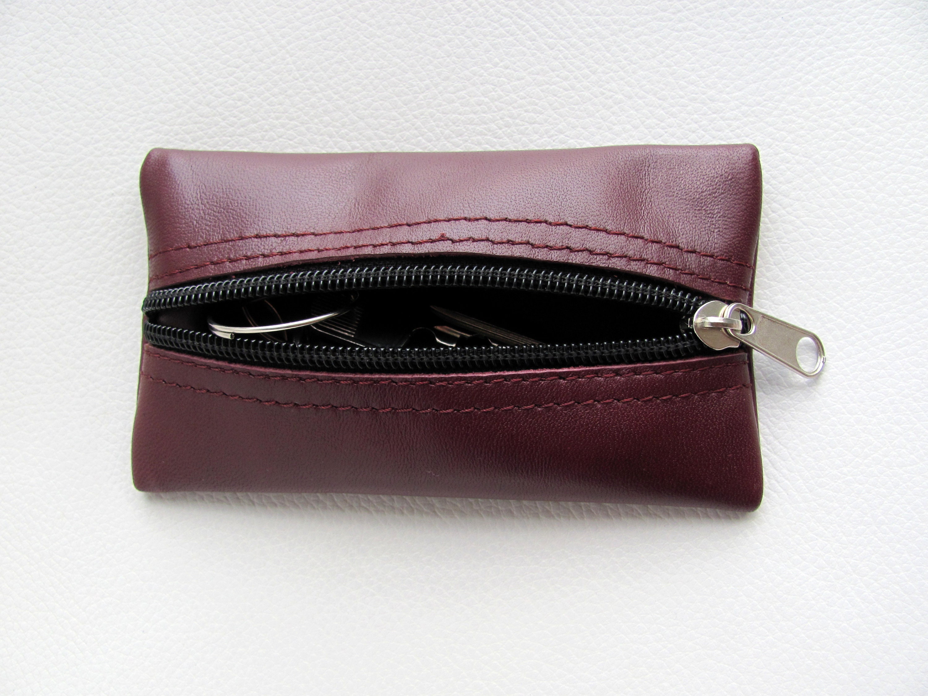 Leather Keychain Soft Leather Key Pouch Small Wallet for Keys | Etsy