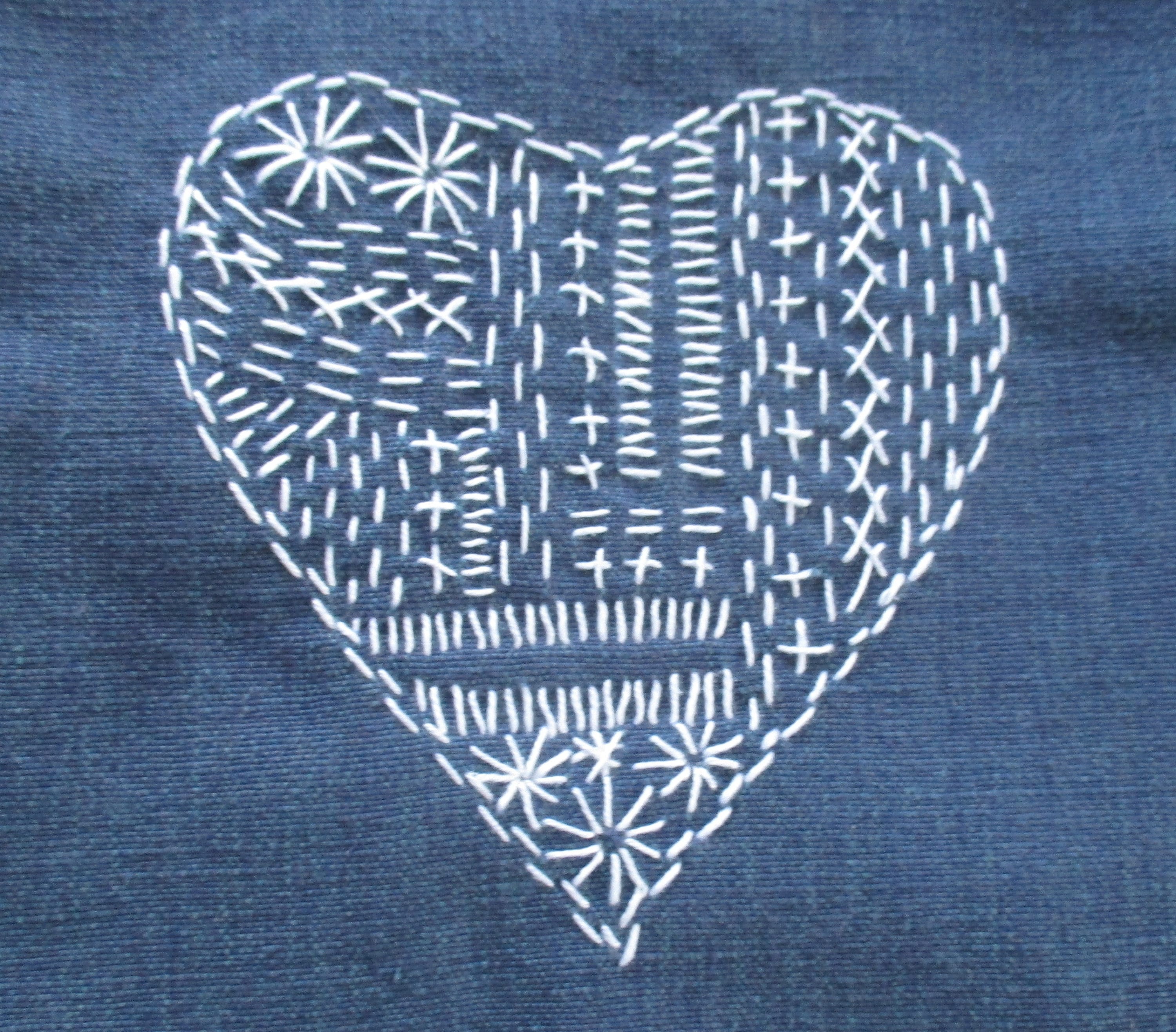 Various Heart Shape Boro Sashiko Patch, Hand Stitch Applique for Recycled Jeans, Upcycled ...