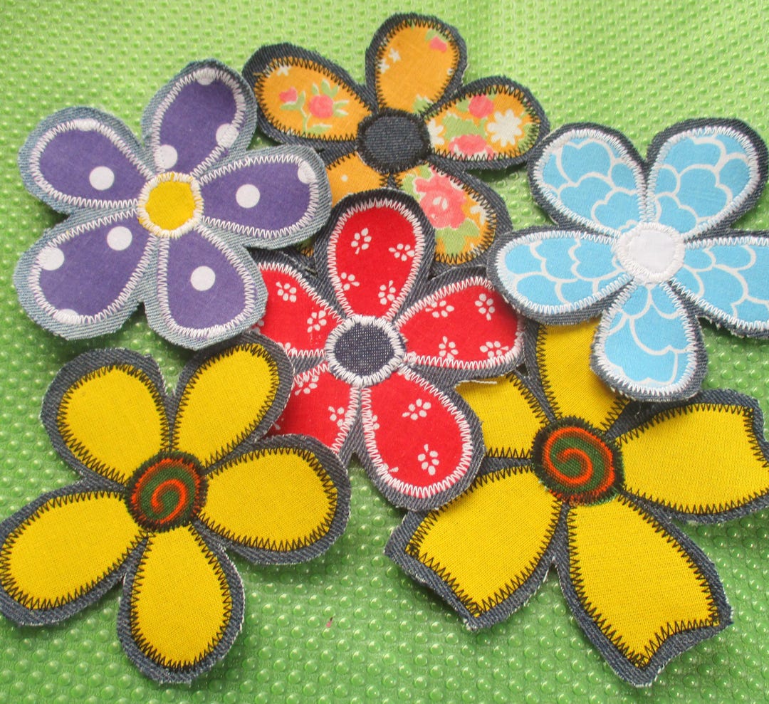 Flower Patches Hippy Sew on Patches Denim Patch Handmade Patchwork ...
