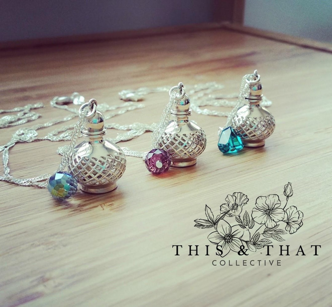 Sterling Silver Genie Bottle Diffuser Necklace: Aromatherapy Pendant - Etsy
