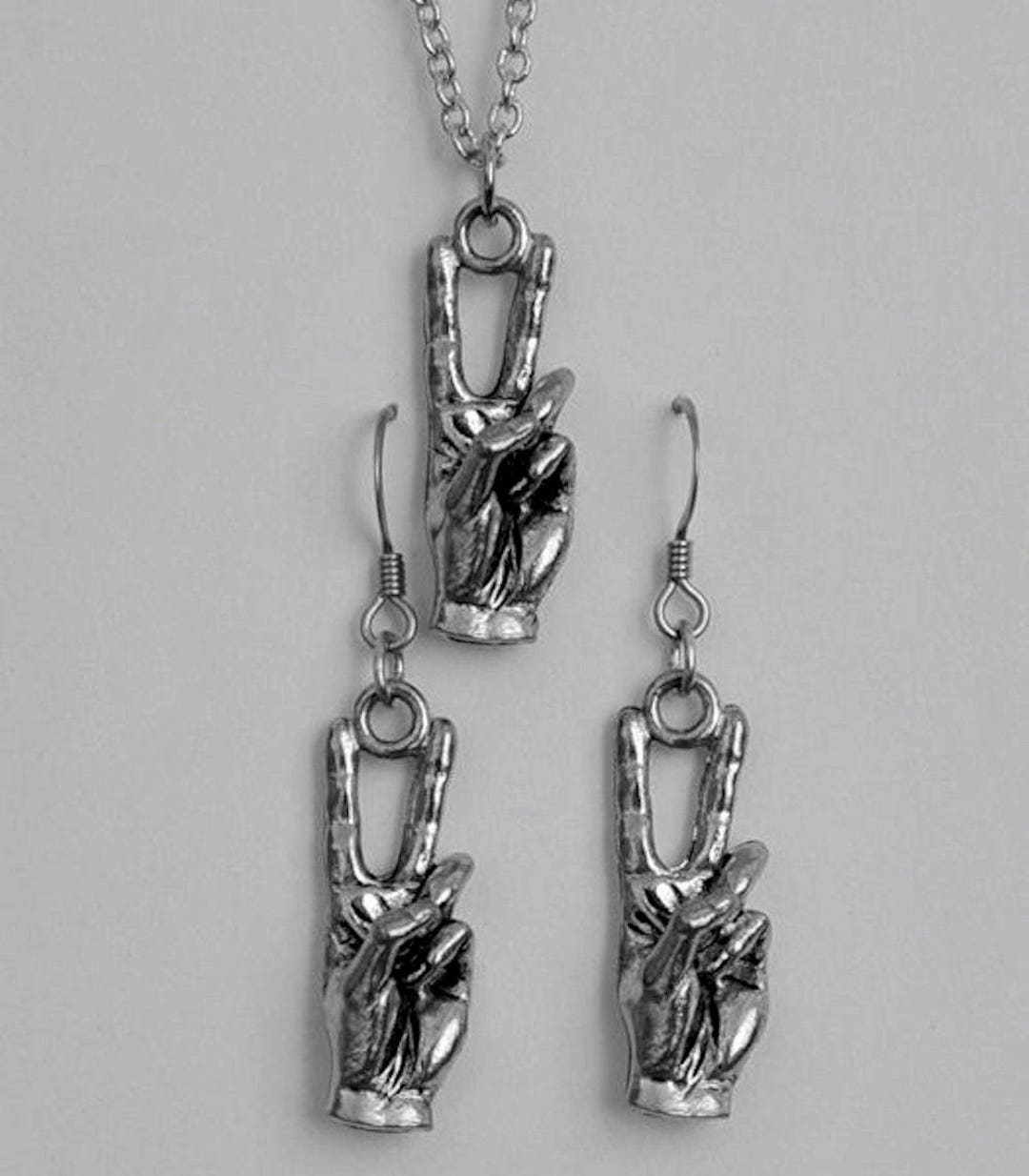 Hand Peace Sign, Peace Sign Jewelry, Peace Sign Necklace, Peace Sign ...