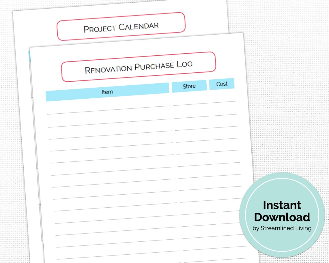 Printable Home Renovation Planner and Home Project Binder to | Etsy