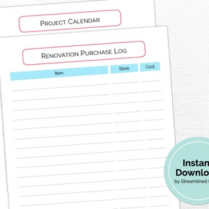 Printable Home Renovation Planner and Home Project Binder to | Etsy