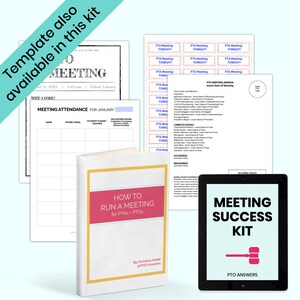 Meeting Agenda Template : Fully Editable Instant Download for PTO / PTA ...