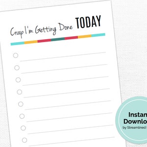 Snarky Printable Planner Insert: Crap I'm Getting Done - Etsy