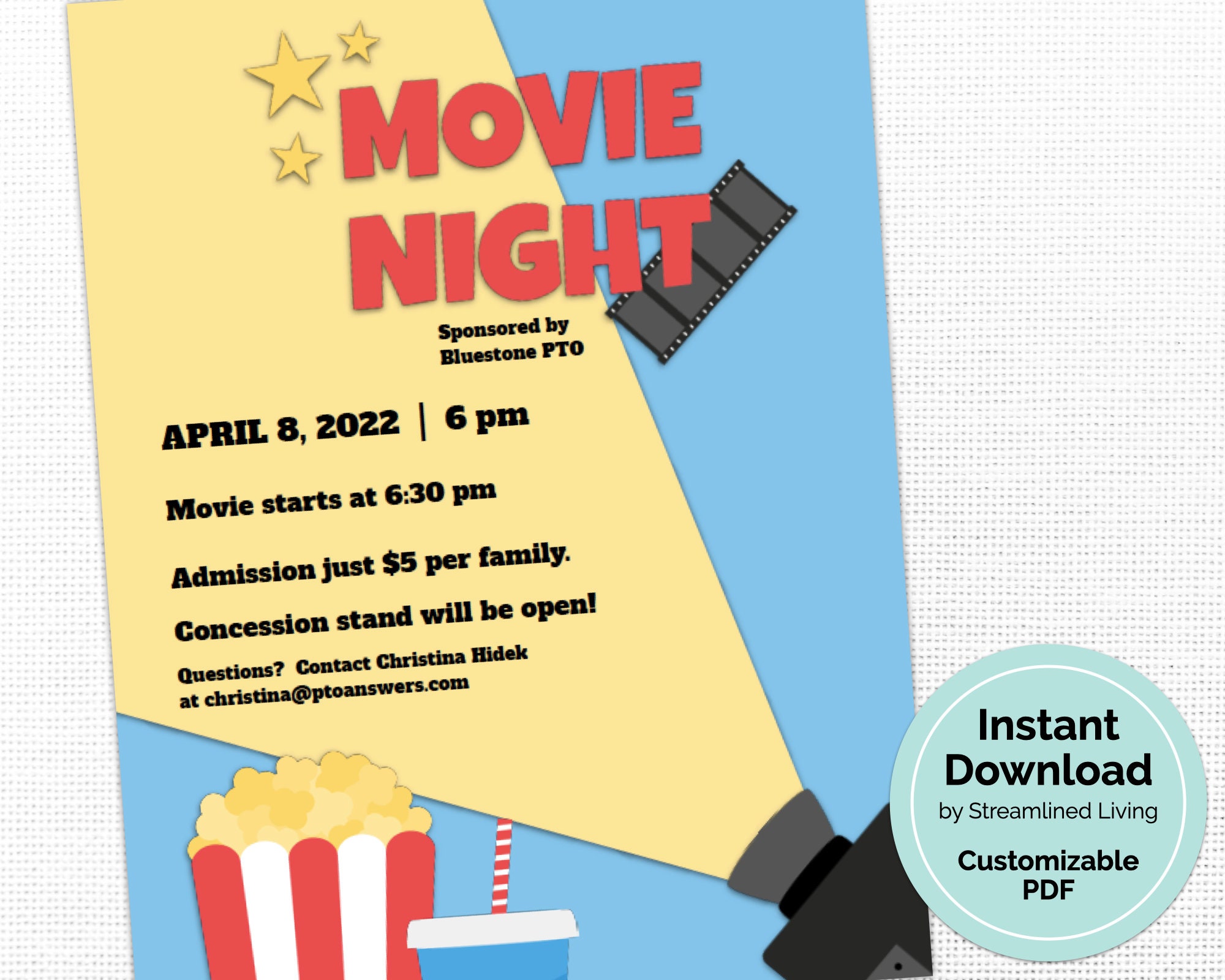 School Movie Night Flyer Template
