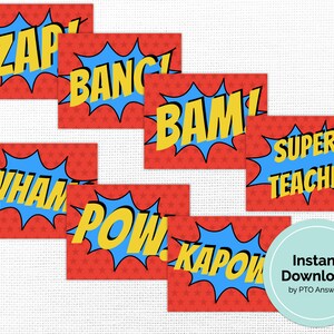 Super Hero Sign Set Printable Superhero Poster Wall - Etsy
