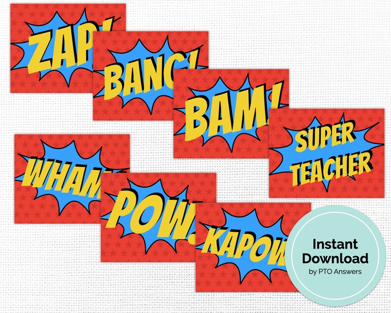 Super Hero Sign Set Printable Superhero Poster Wall - Etsy