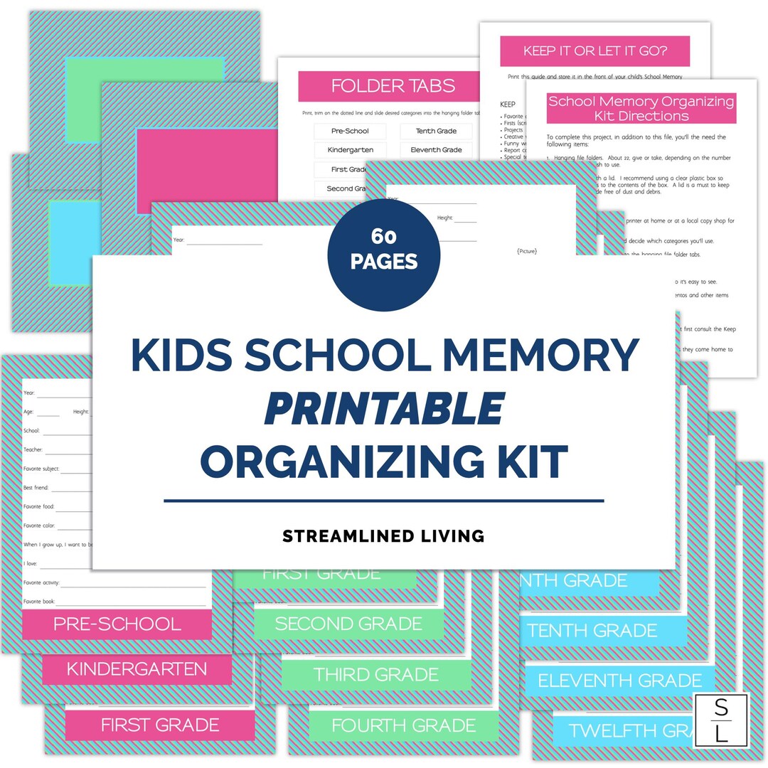 School Memory Box Kit: Kids DIY Filing + Keepsake Organization System ...