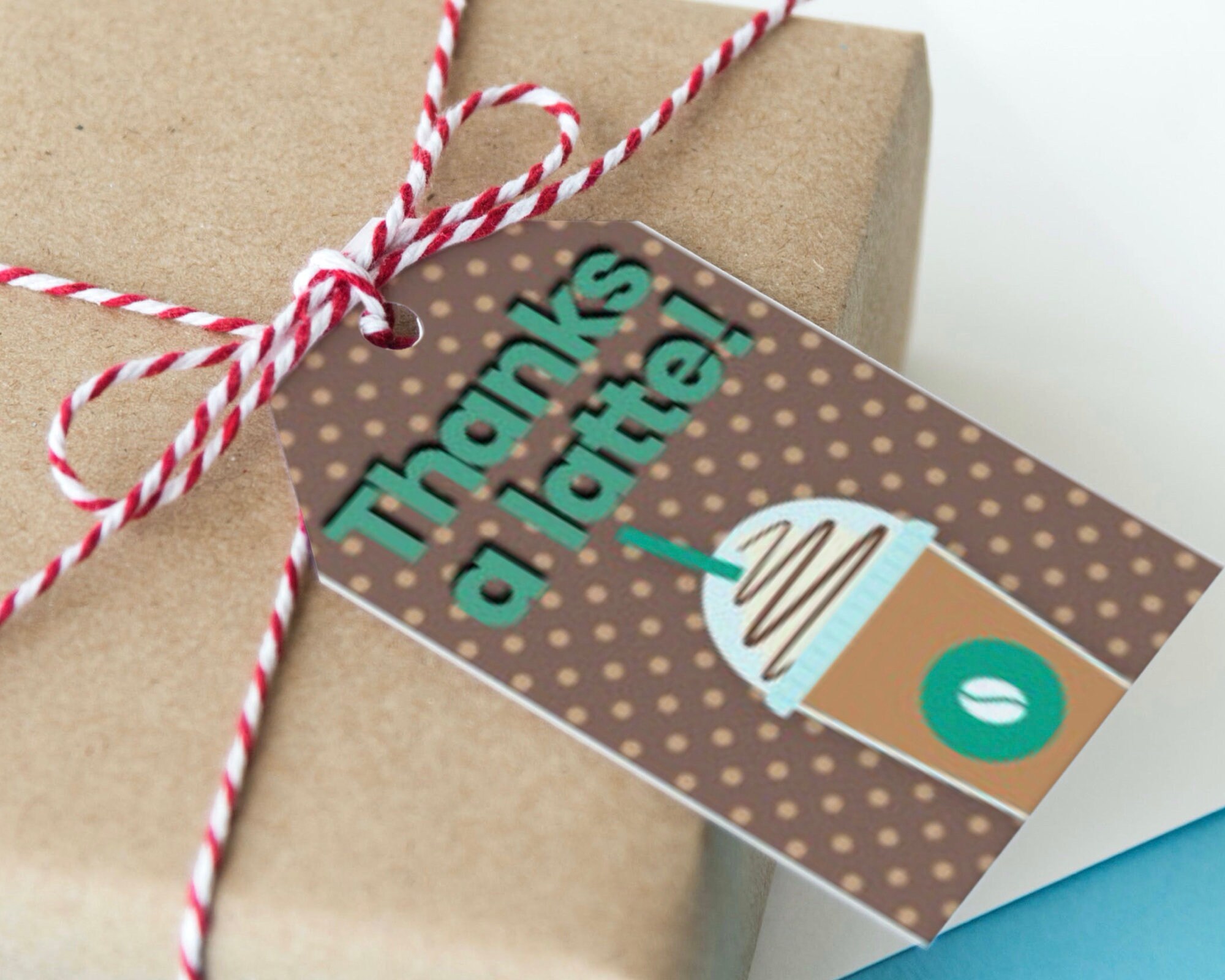 Thanks a Latte Coffee Themed Printable Tags: Perfect for - Etsy