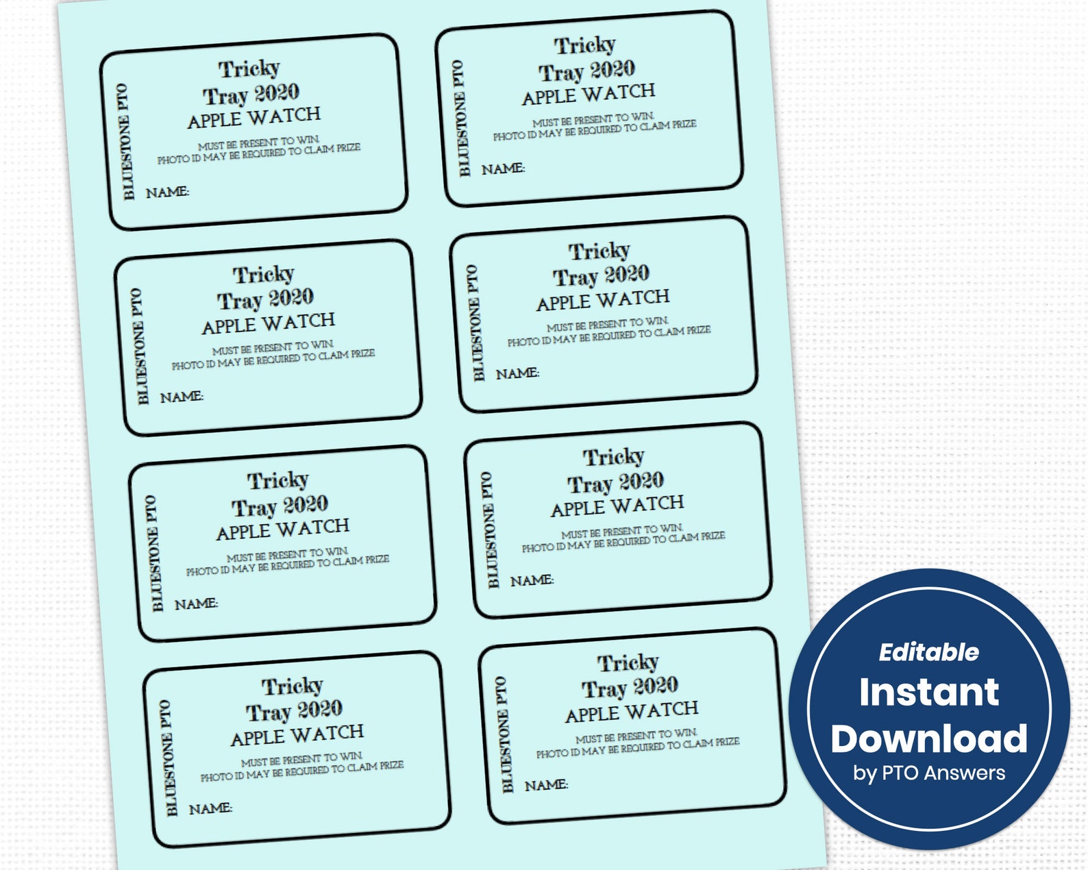 Tricky Tray Raffle Ticket Template for PTA PTO Church - Etsy