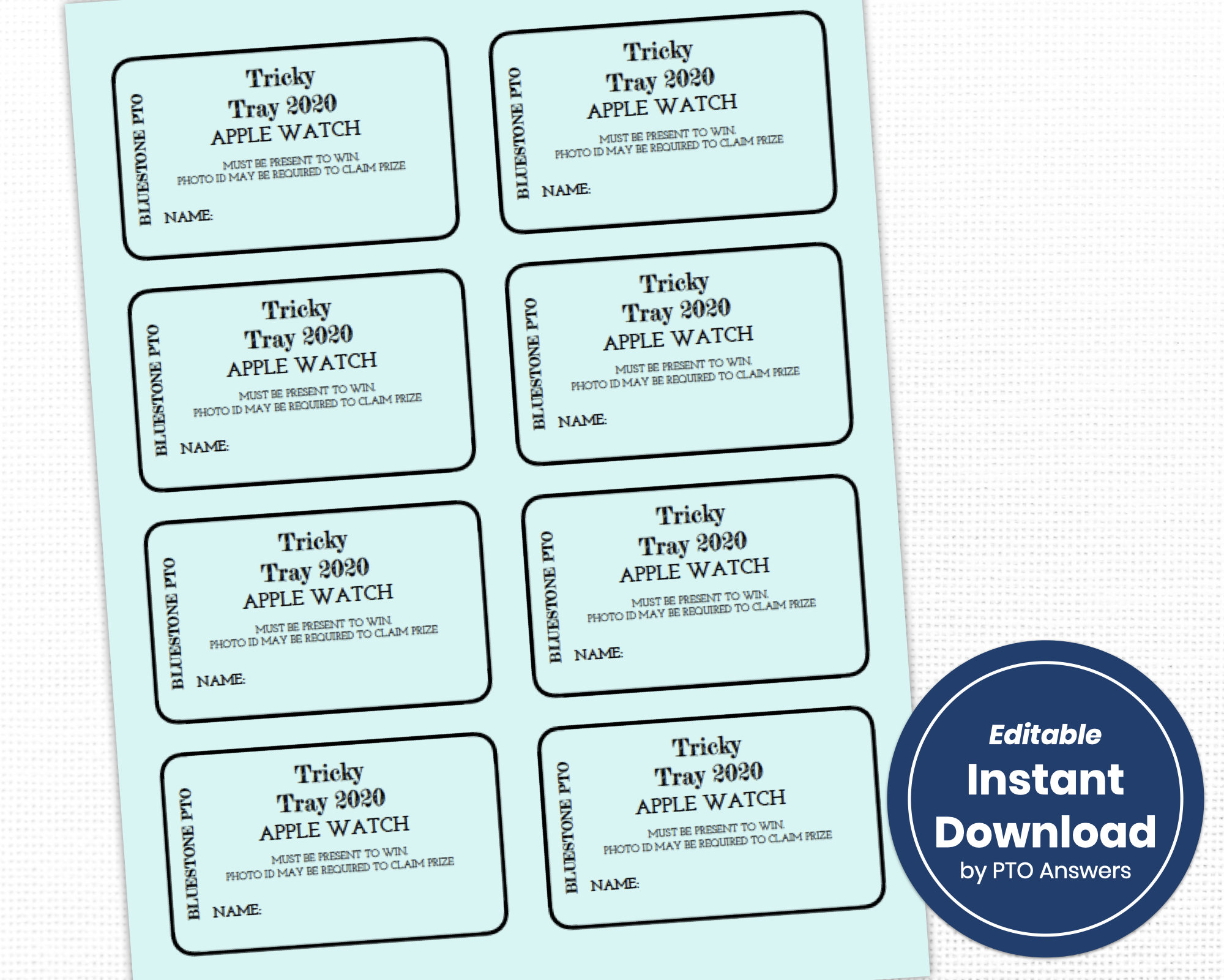 Tricky Tray Raffle Ticket Template for PTA PTO Church - Etsy