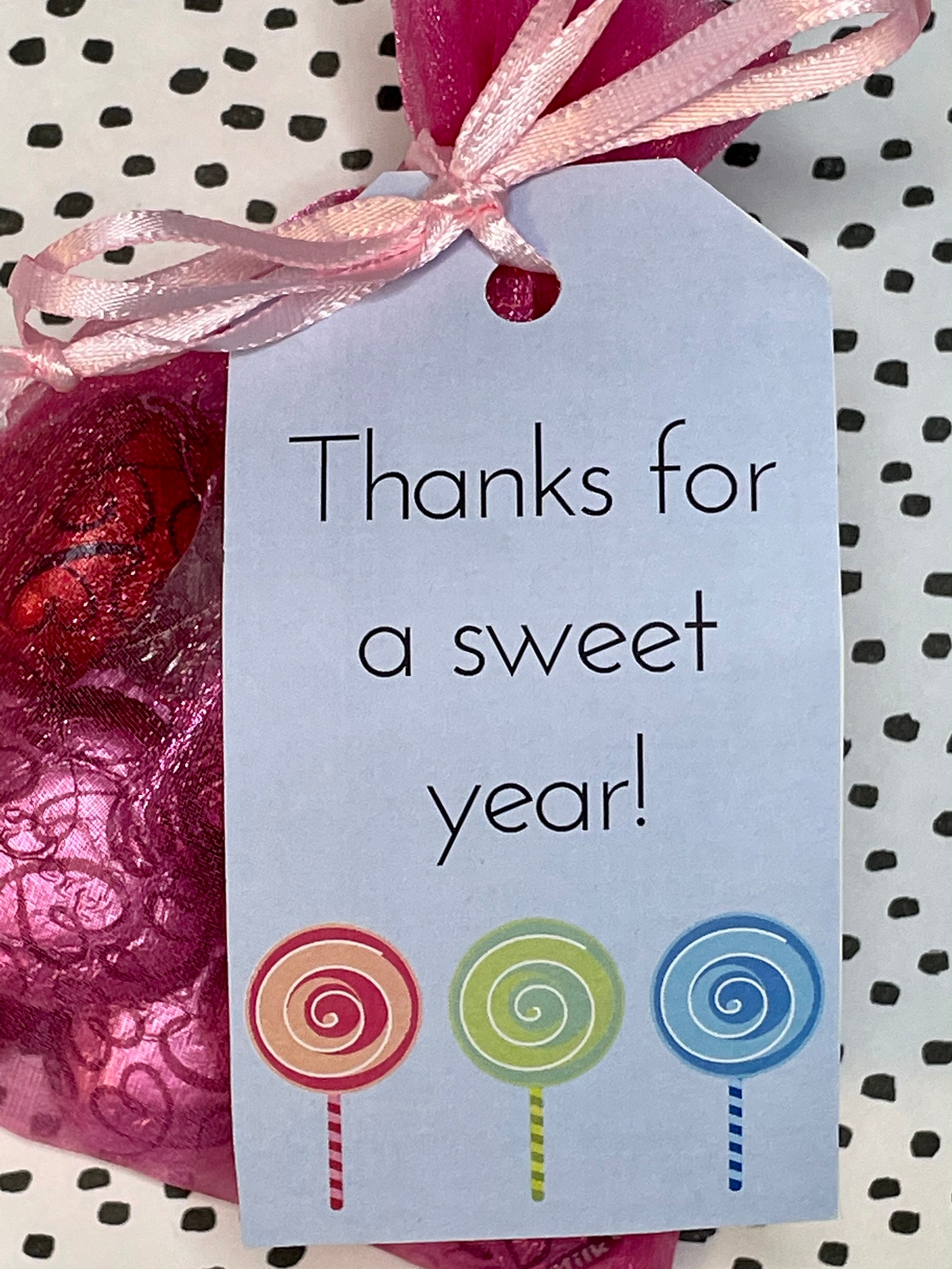 Lollipop Teacher Appreciation Gift Tags: Thank You Printable (PDF) - Etsy