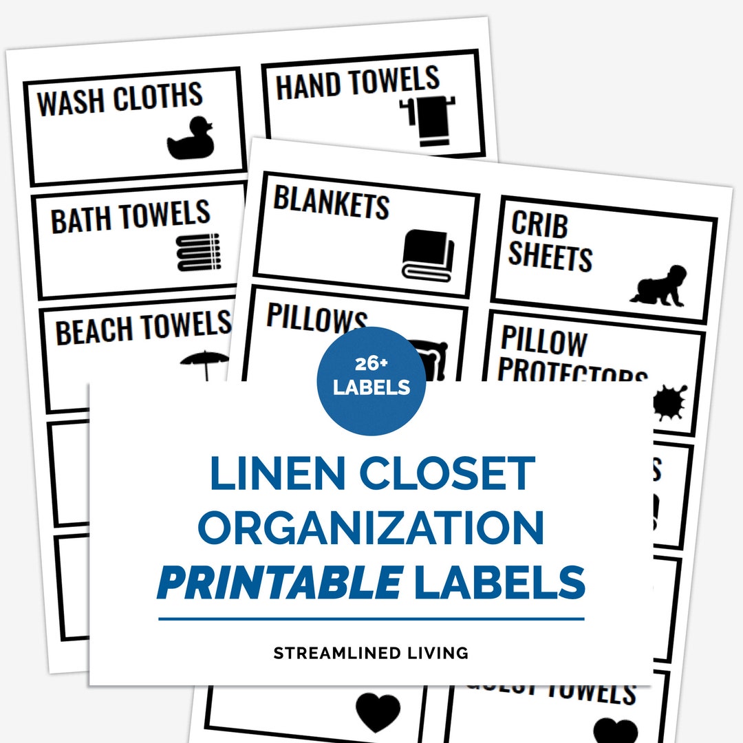 Printable Linen Closet Labels for an Organized Home (Instant Download ...