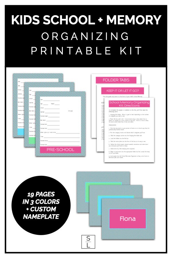 School Memory Box Kit: Kids DIY Filing + Keepsake Organization System ...