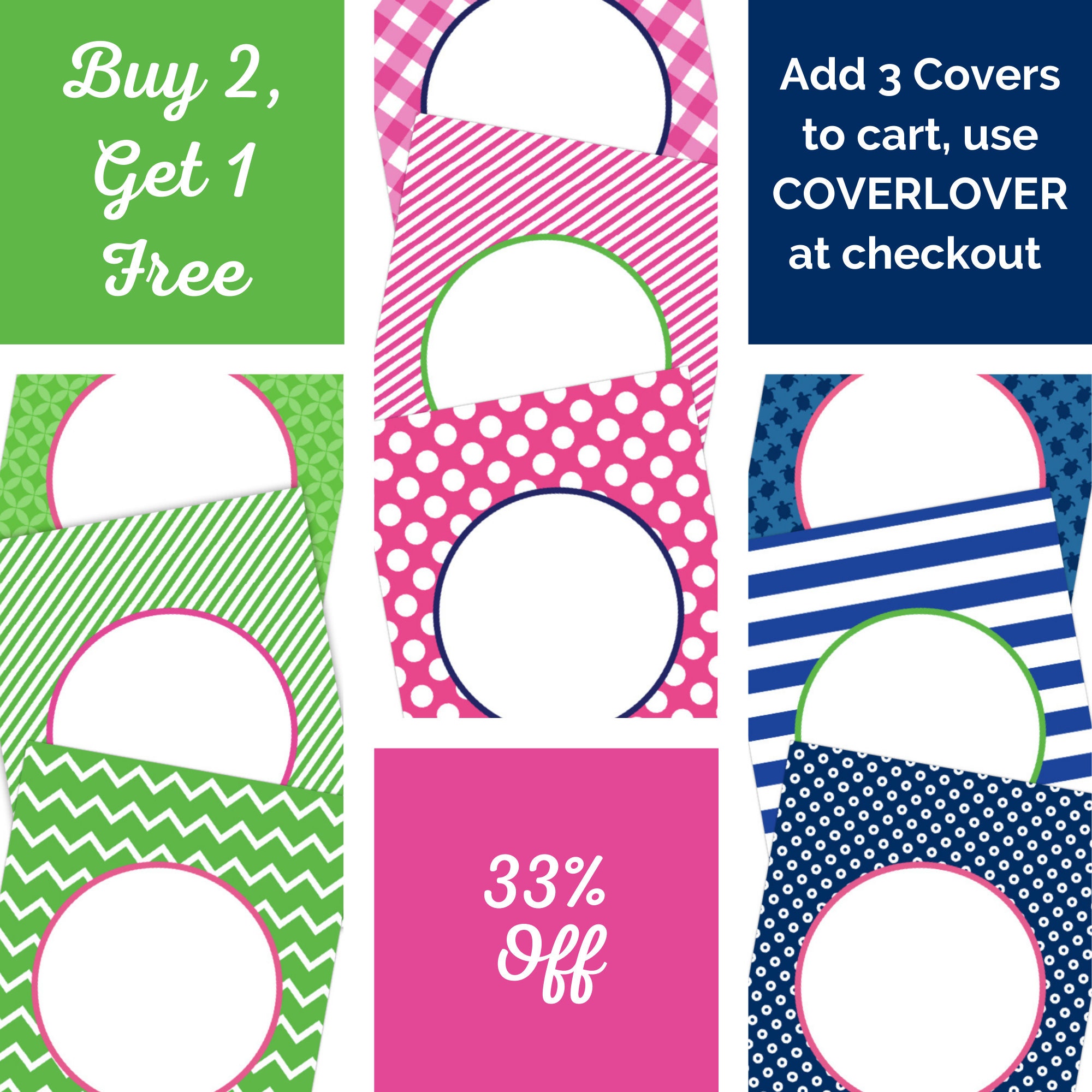 Preppy Planner Cover Template. Fillable Spine Label PDF Kit. - Etsy