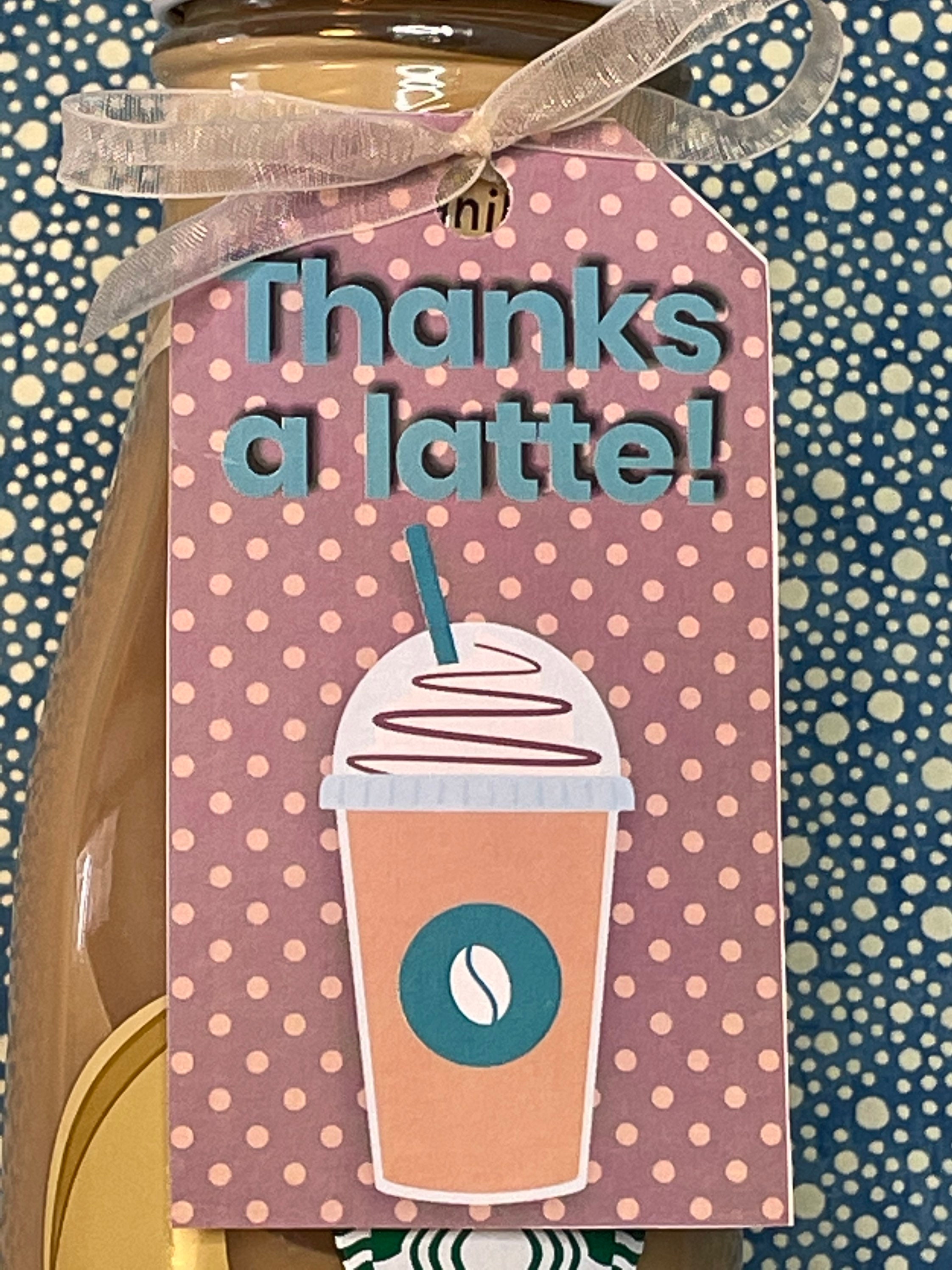 Thanks a Latte Coffee Themed Printable Tags: Perfect for - Etsy