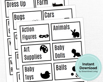 Toy Bin Labels | Etsy