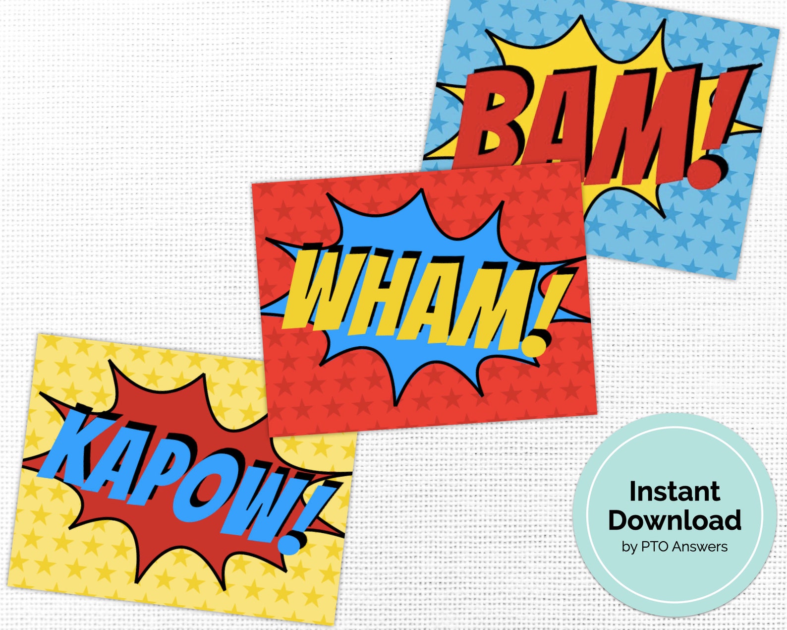 Super Hero Sign Set + Printable Superhero Poster Wall Decorations for ...
