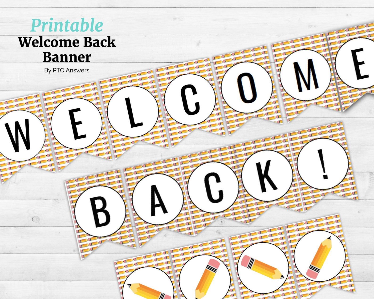 Welcome Back to School Pencil Themed Printable Banner Sign. | Etsy
