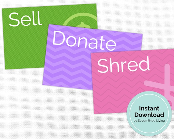 Decluttering and Sorting Signs for Home Organizing 9 Unique | Etsy