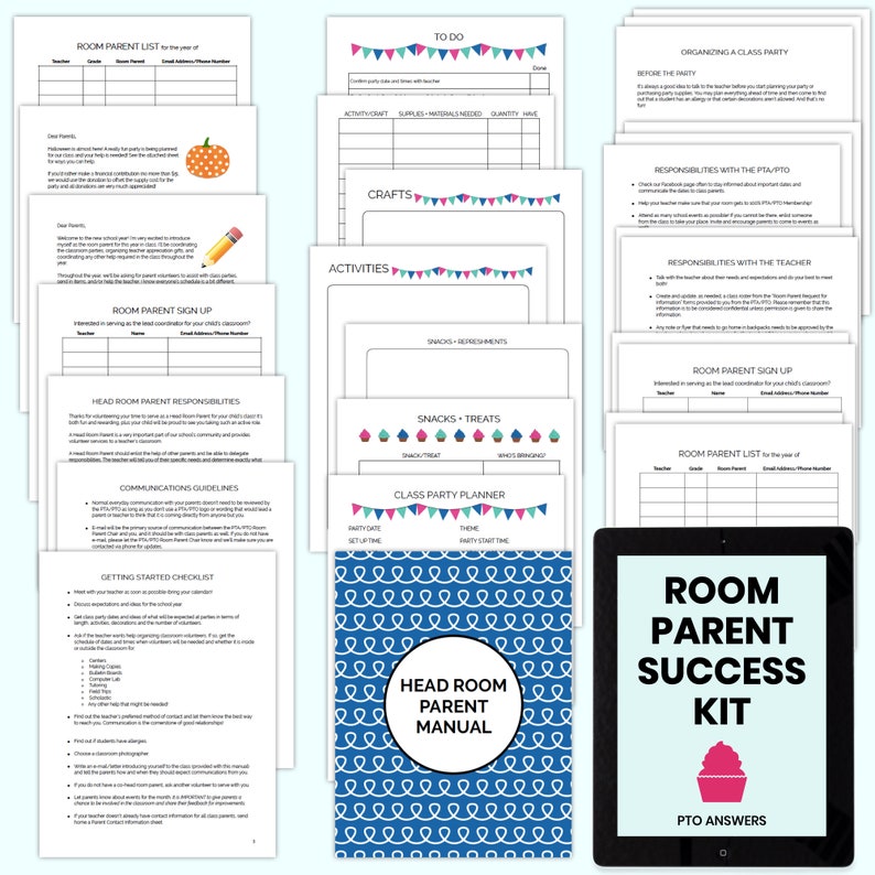Room Parent Manual Class Party Planning Forms PTA Planner: - Etsy