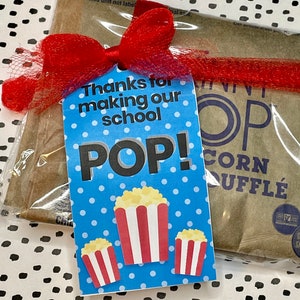 Thanks for Making Our School Popcorn Tags: Teacher Appreciation (PDF ...
