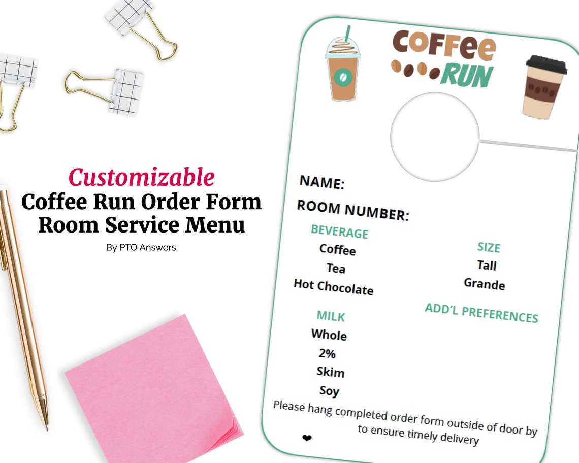 Coffee Themed Order Form Perfect Teacher Appreciation or - Etsy