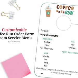 Coffee Themed Order Form Perfect Teacher Appreciation or - Etsy