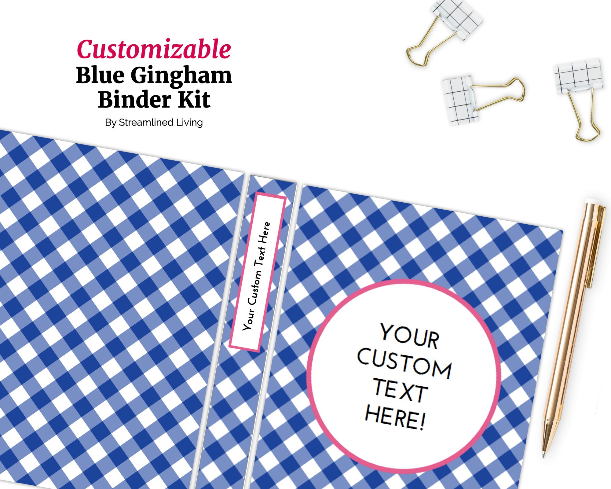 Preppy Planner Cover Template. Fillable Spine Label PDF Kit. - Etsy