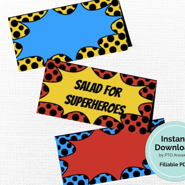 Superhero Food Label - Etsy