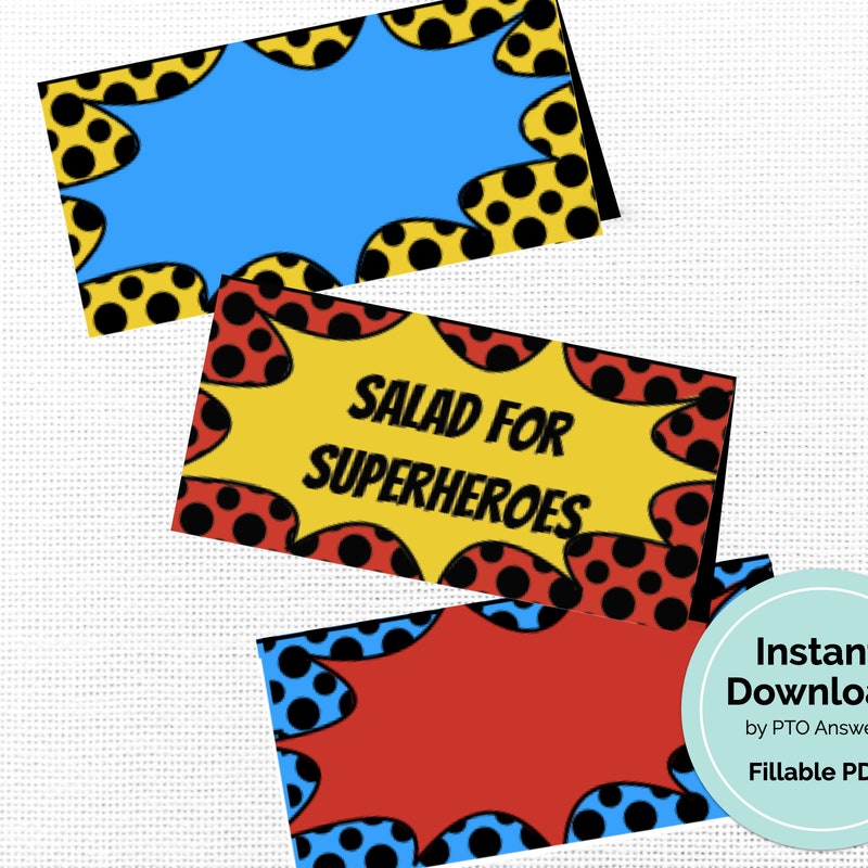 Superhero Food Label - Etsy
