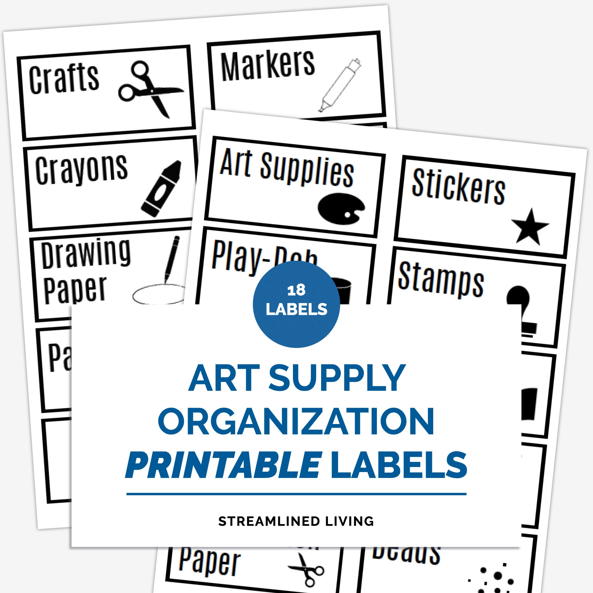 Printable School Supply Organizing Labels for Art, Craft and School ...