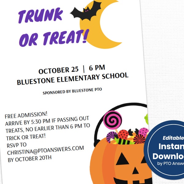 Trunk or Treat Poster - Etsy