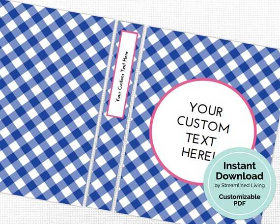 Preppy Planner Cover Template. Fillable Spine Label PDF Kit. | Etsy