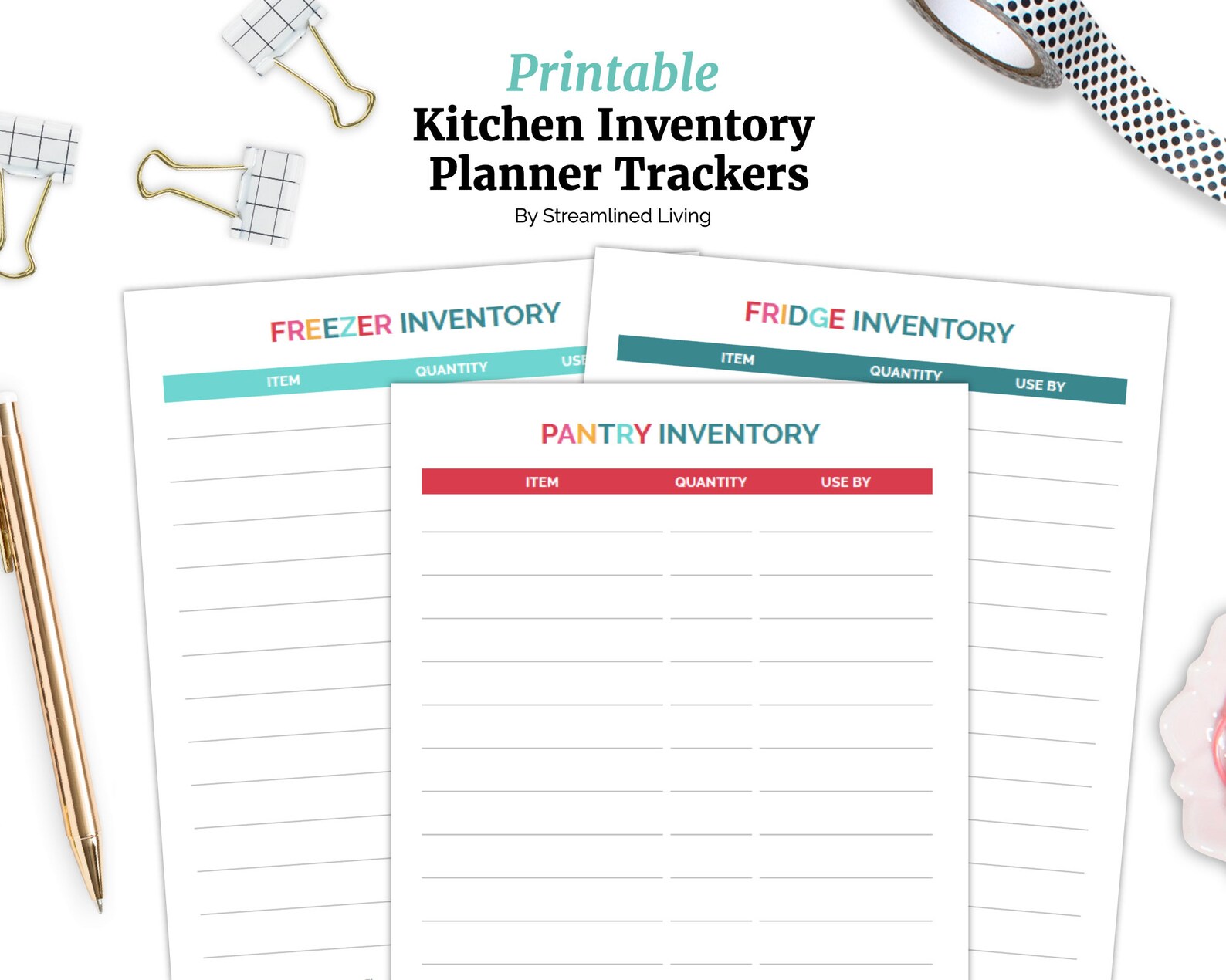 Kitchen Inventory Printable Planner Kit: Pantry Fridge | Etsy
