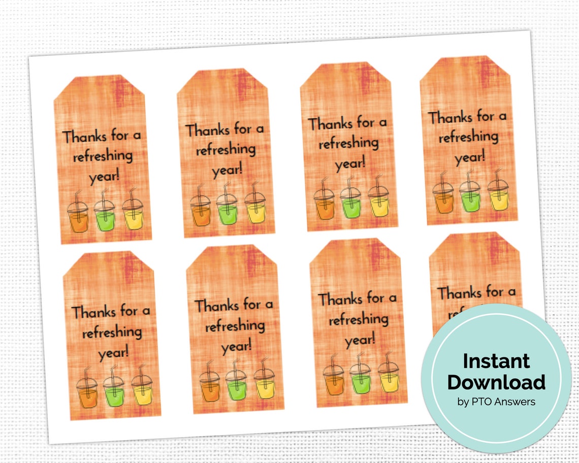 Teacher Appreciation Printable Tag Set: Thanks for a - Etsy