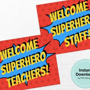 Super Hero Sign Set Printable Superhero Poster Wall - Etsy
