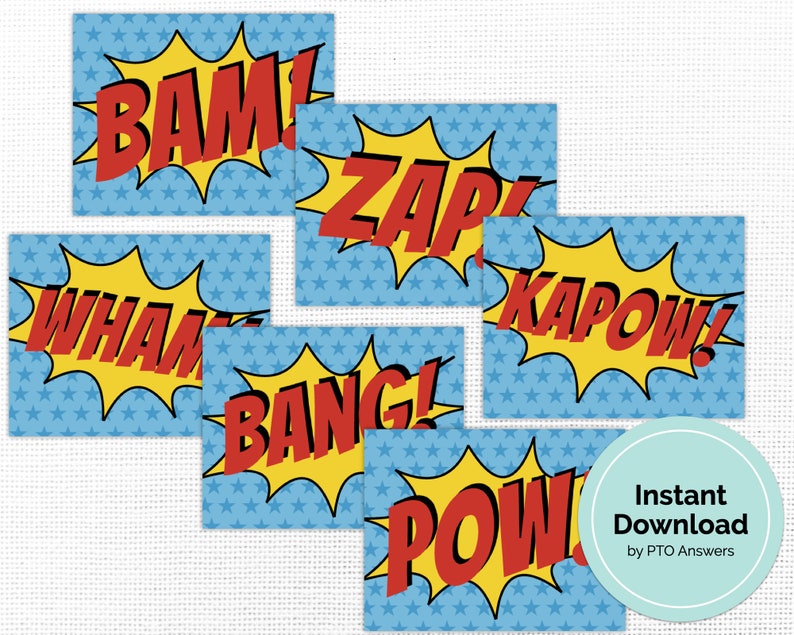 Super Hero Sign Set Printable Superhero Poster Wall - Etsy