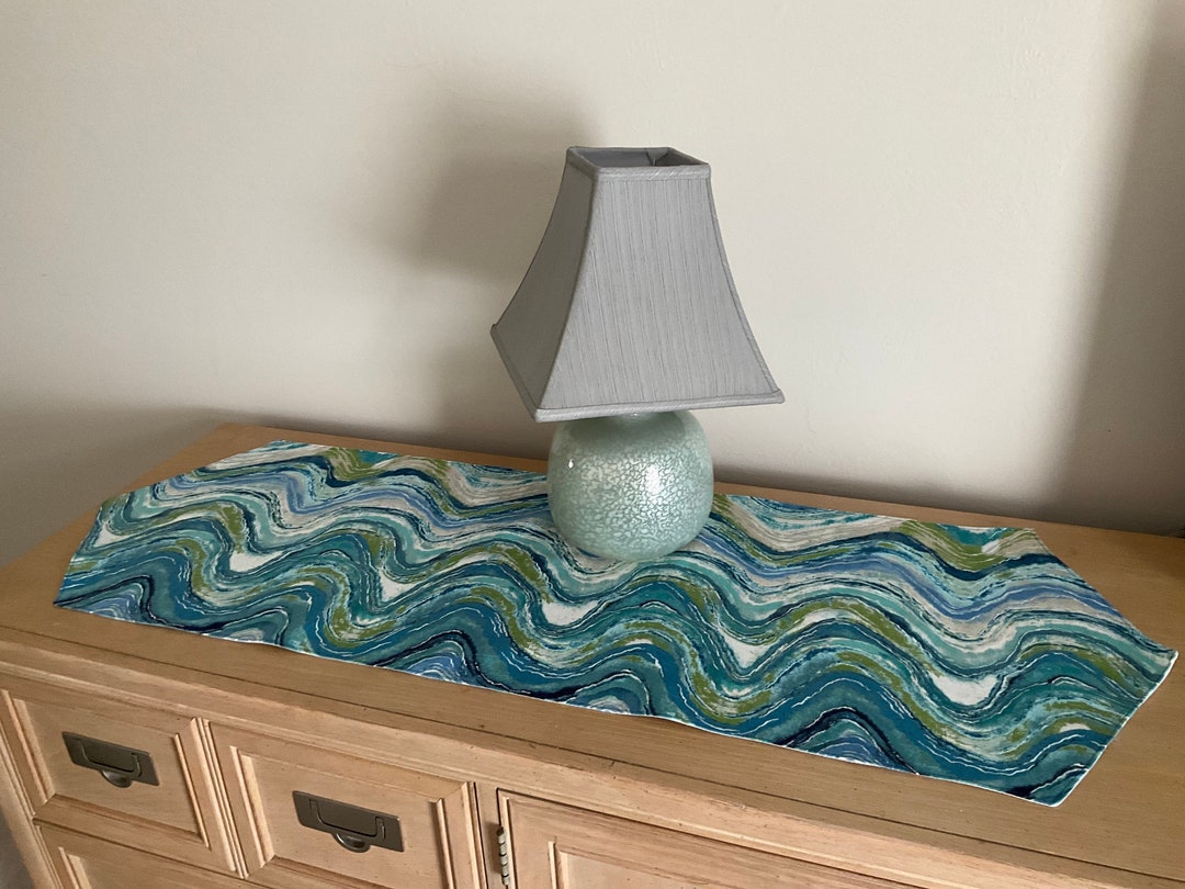42” Abstract Wavy Table Runner. Ocean Waves Table Runner - Etsy