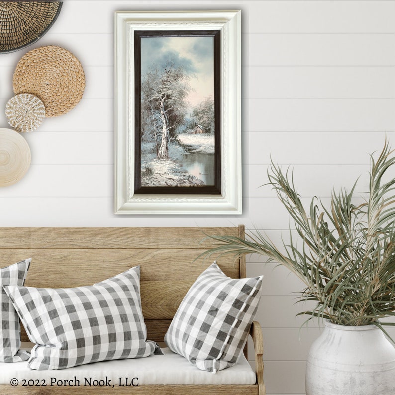 Vintage Original Oil Painting on Canvas “winter Farm”, by Bonnard - Etsy